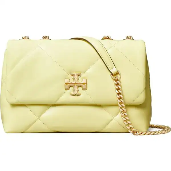 Tory Burch Small Kira Quilted Leather Crossbody Bag In Frozen Zest